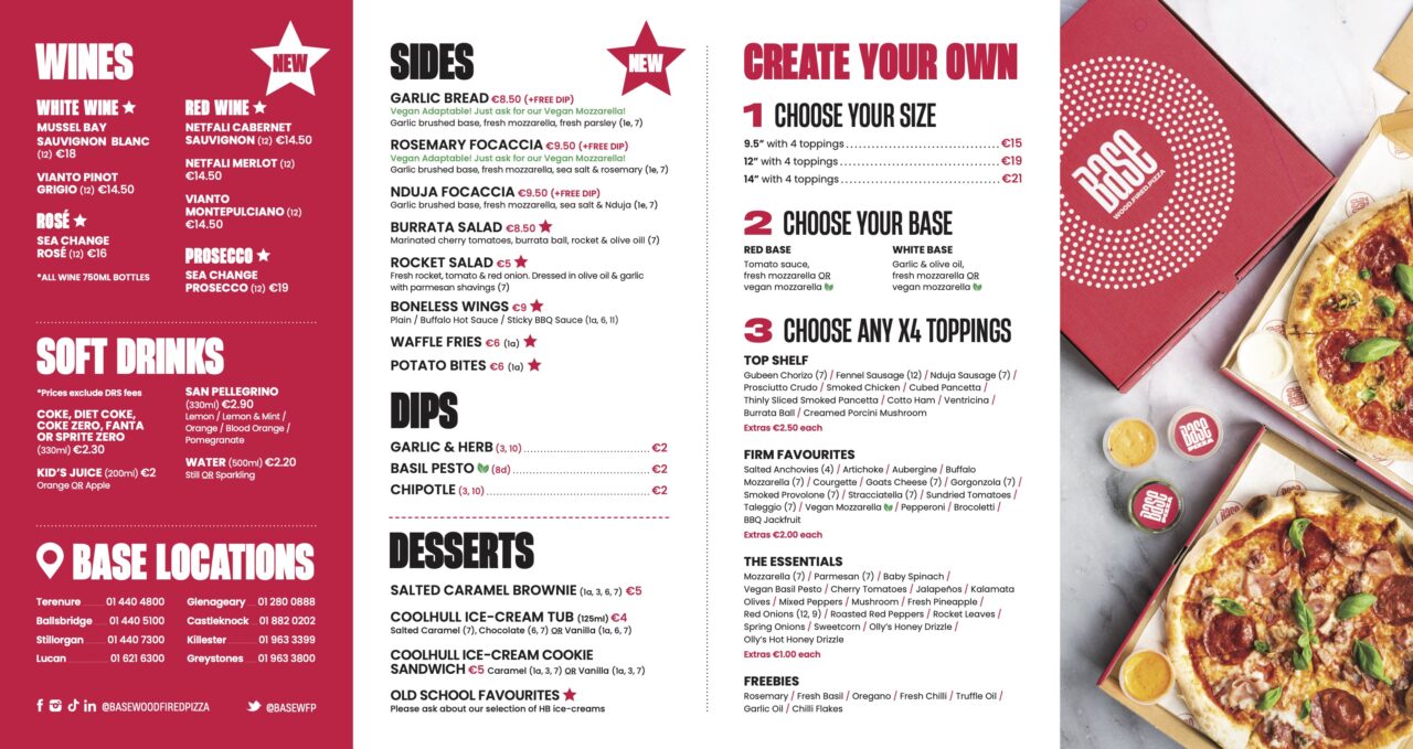 Base Wood Fired Pizza - Menu