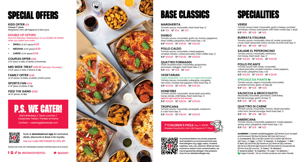 Base Wood Fired Pizza - Menu